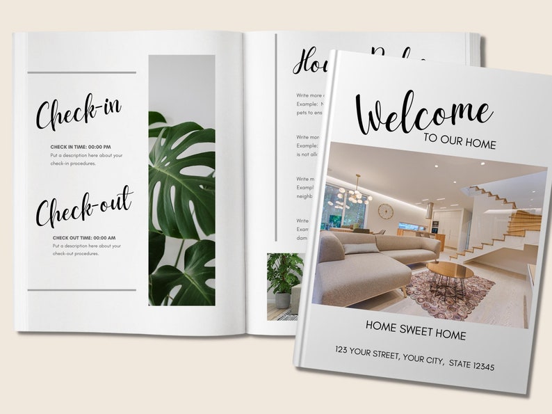 Airbnb Welcome Book Template | House Host Manual Guidebook Template ...
