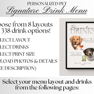 Custom Dog Signature Drink Menu Pet Signature Drink Sign Personalized ...