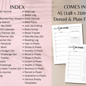 Printable Yearly Bullet Journal Bujo Spread A5 Size Daily Weekly ...