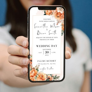 Digital Wedding Invitation, Online Invitation Template, Eco-friendly E ...