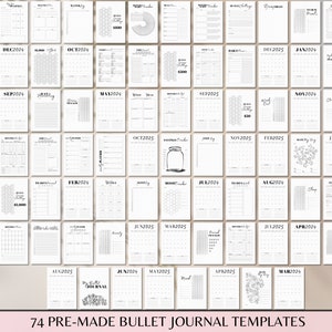 Printable Yearly Bullet Journal Bujo Spread A4 Size Daily Weekly ...