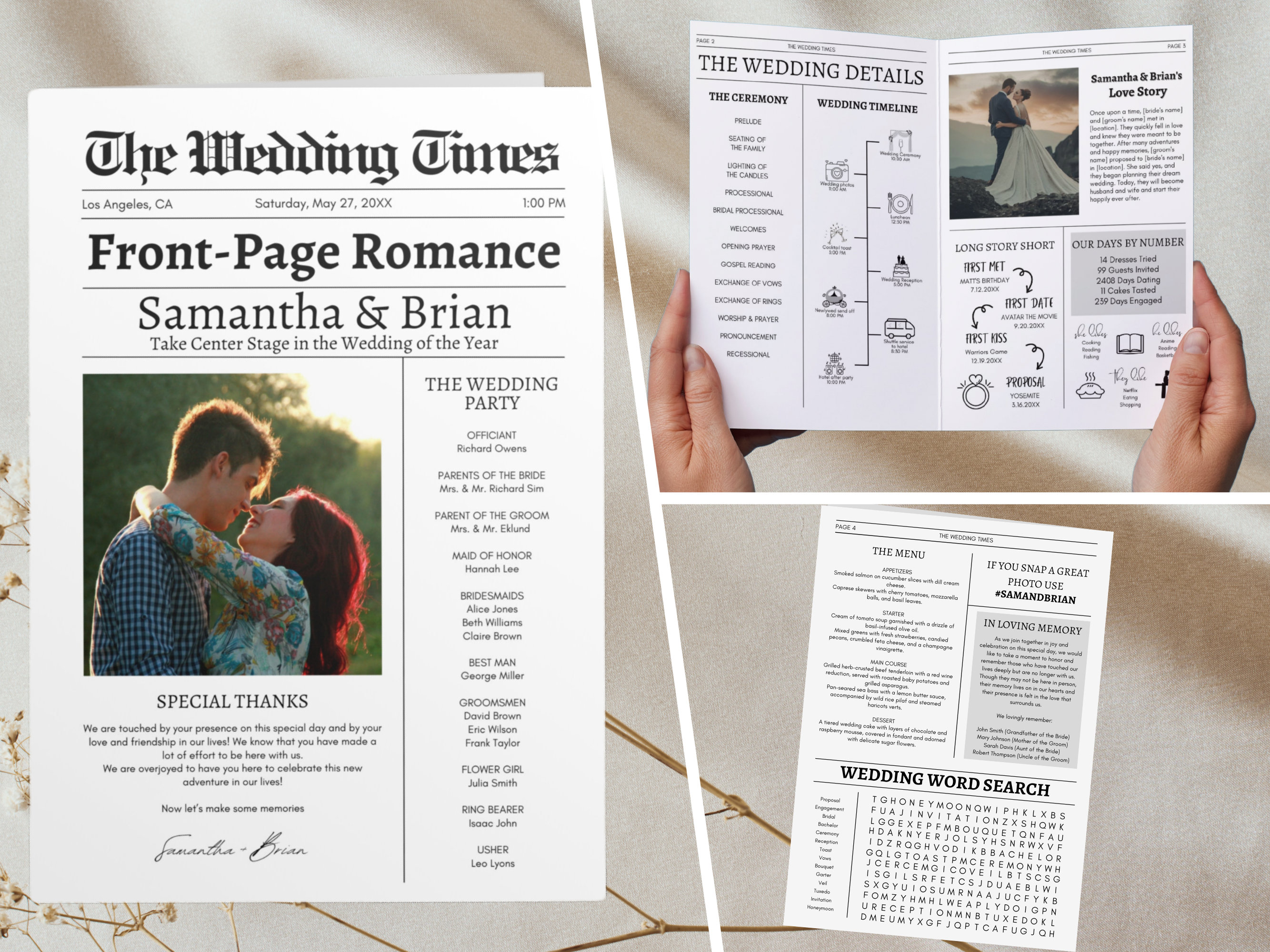 Layered Wedding Program Template