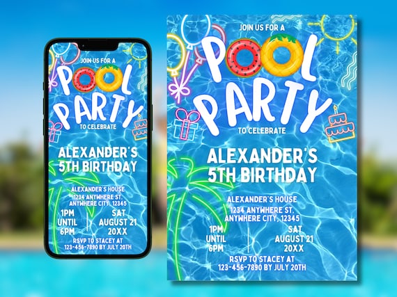 Pool Party Invitation Poem Soccer Pool Party Invitation Editable