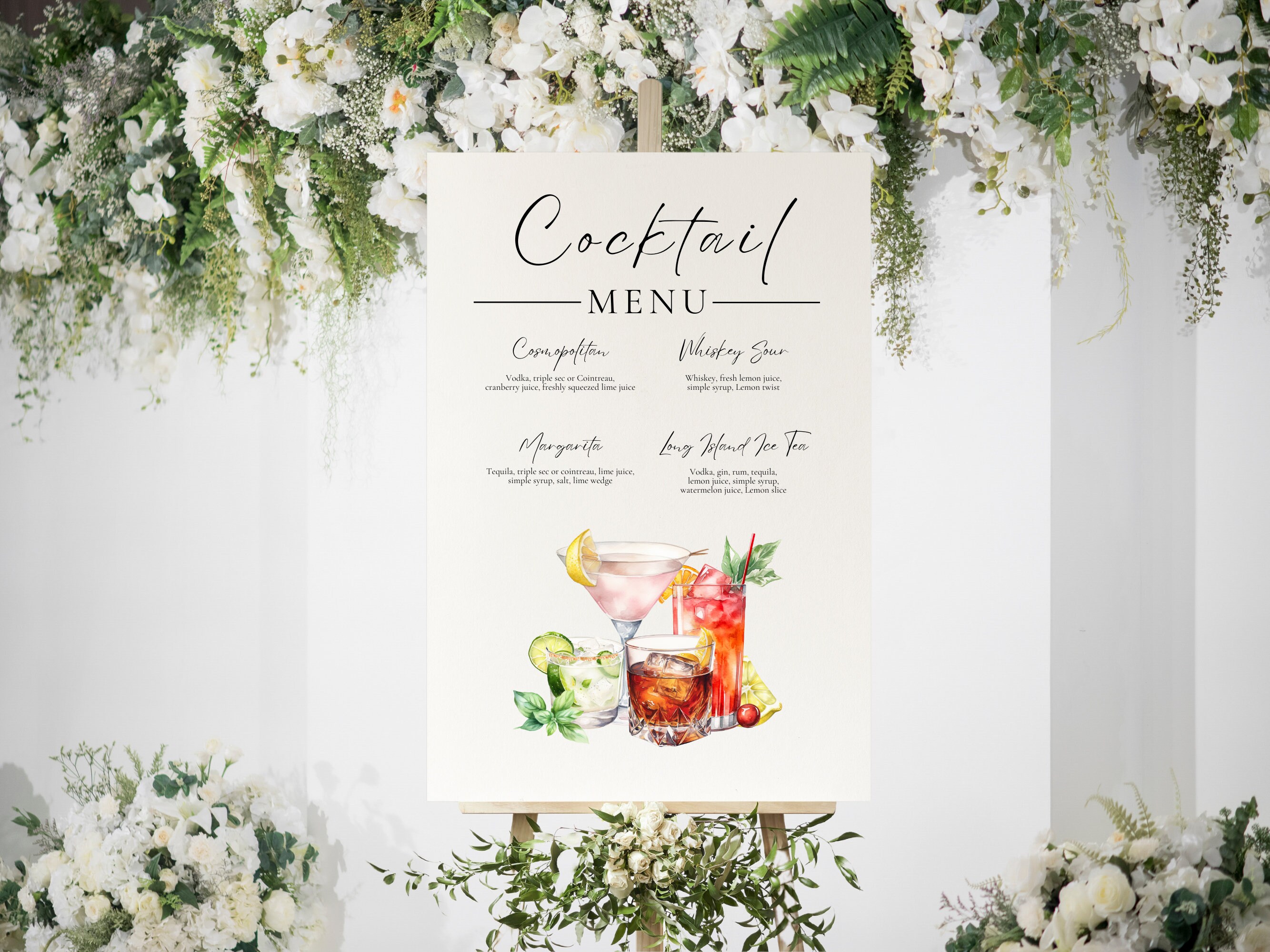 Signature Drink Sign Bar Menu Template Minimalist Cocktail Printable ...