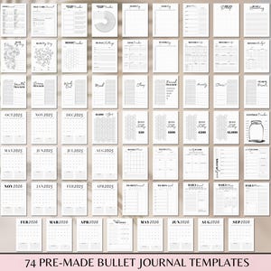 Printable Yearly Bullet Journal Bujo Spread A4 Size Daily Weekly ...
