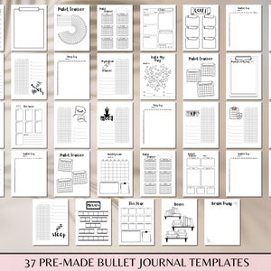 Printable Yearly Bullet Journal Bujo US Letter A4 A5 A6 Classic Planner ...