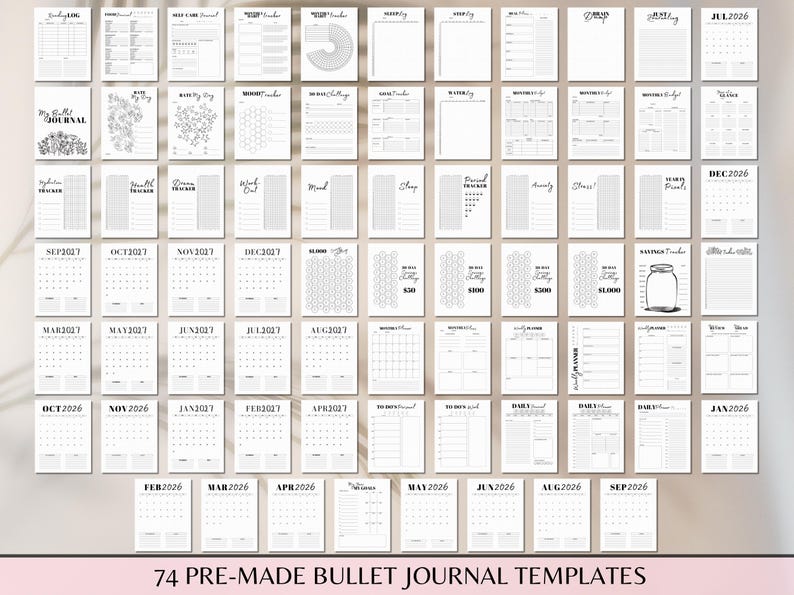 Editable Printable Bullet Planner Bujo Printables Bujo Spread Journal ...