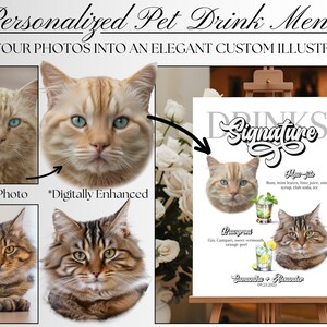 Custom Cat Signature Drink Menu Pet Signature Drink Sign Personalized ...