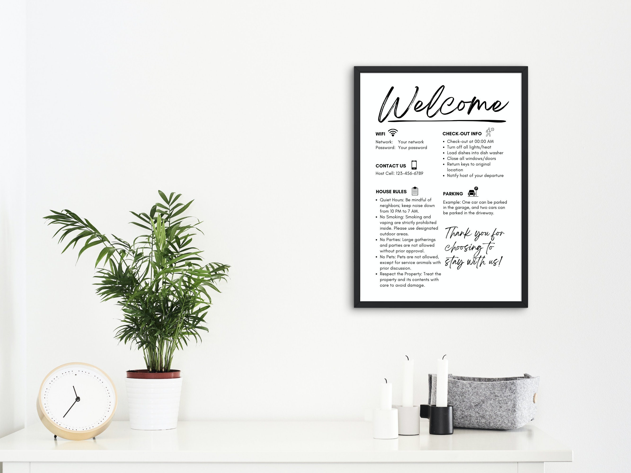 Airbnb Welcome Sign Editable Template Airbnb Host - Etsy