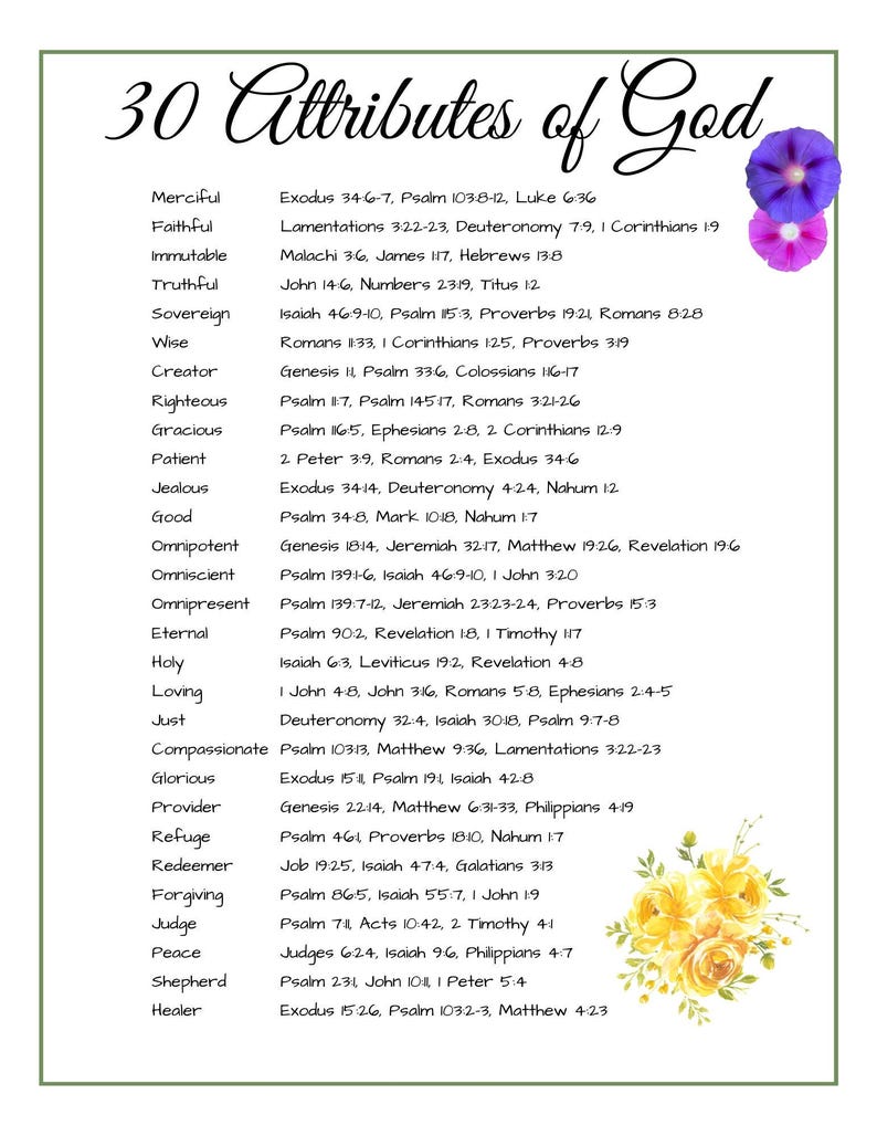 Attributes of God Bible Study Plan and Journal - Etsy