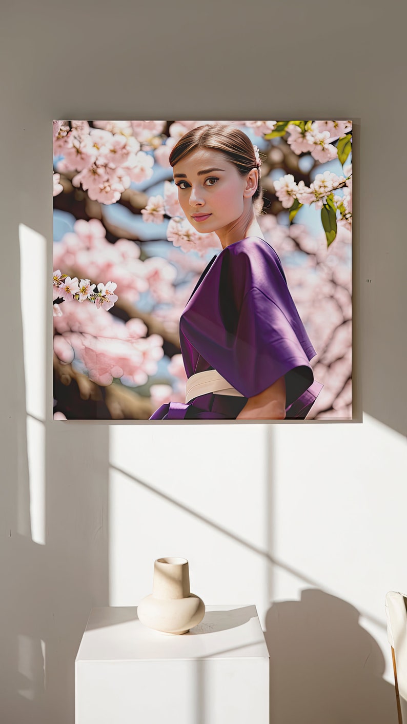 Audrey Hepburn Digital Art Sakura Embrace Art Home Decor - Etsy