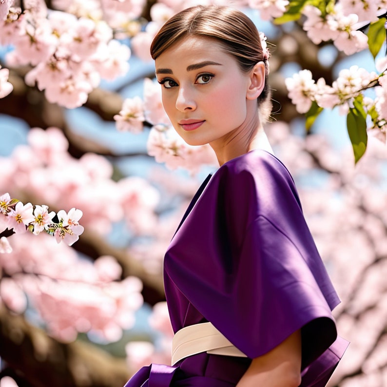 Audrey Hepburn Digital Art Sakura Embrace Art Home Decor - Etsy