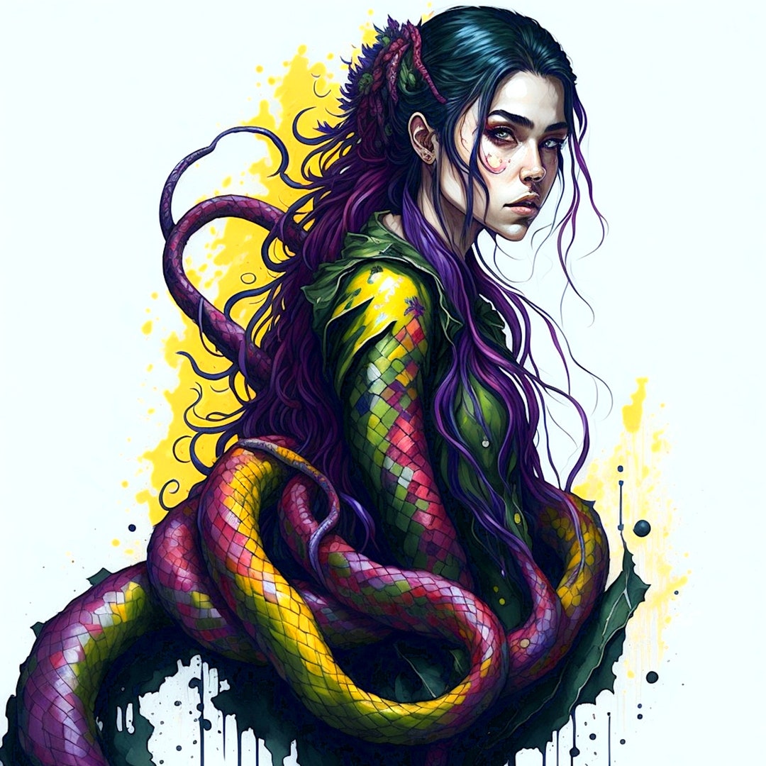 Fantasy Art Digital Download Snake Girl Wall Art Poster Printable ...