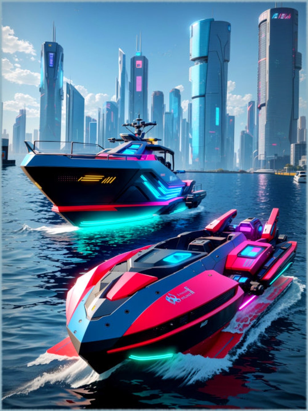 Cyberpunk Waterworld Series of Digitally Created Artwork for You to ...