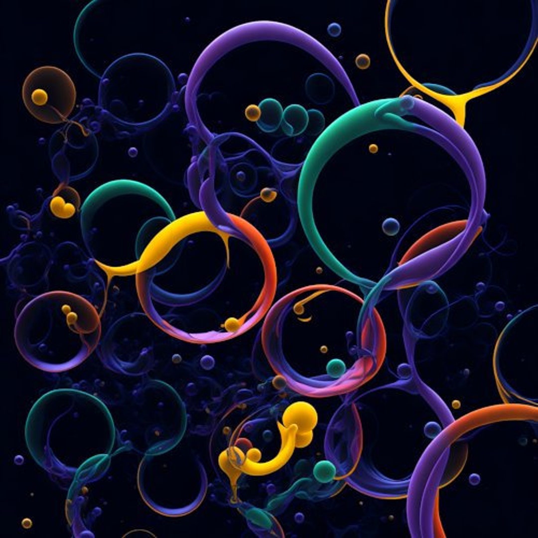 Bubble Background Digital Art Poster Card-making Screen Graphics - Etsy