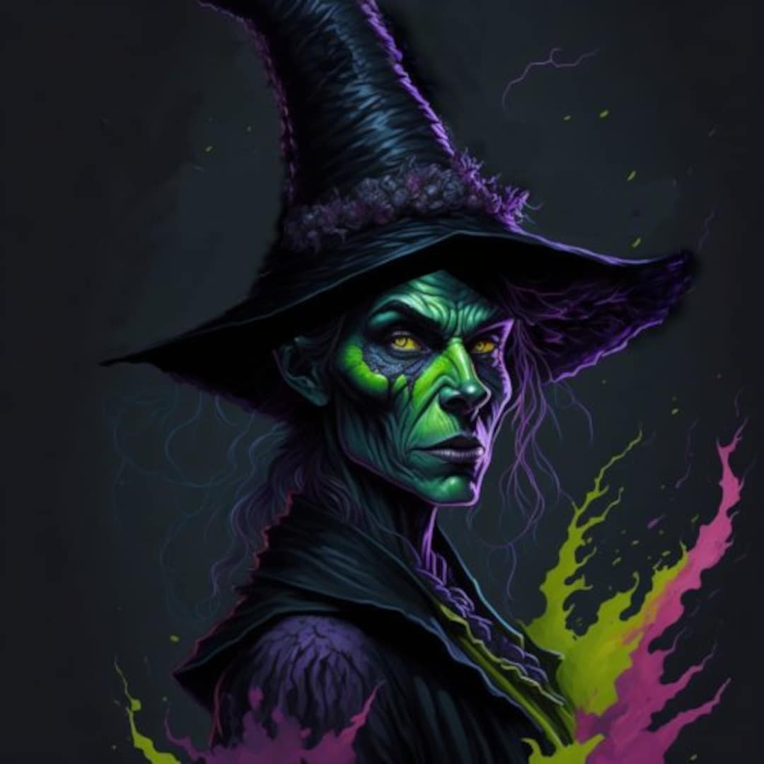 Wicked Witch Watercolour Digital Art Download Wall Art Home Decor ...