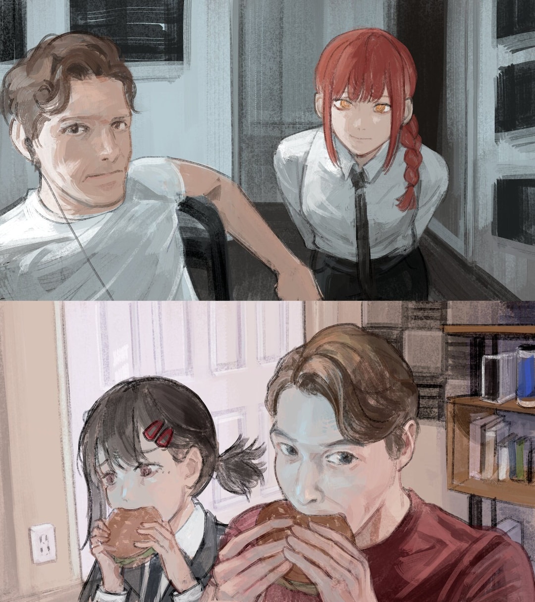 Jerma985 Kobeni & Makima Chainsaw Man | Jerma Mini Print (4"x6" / 5"x9 ...