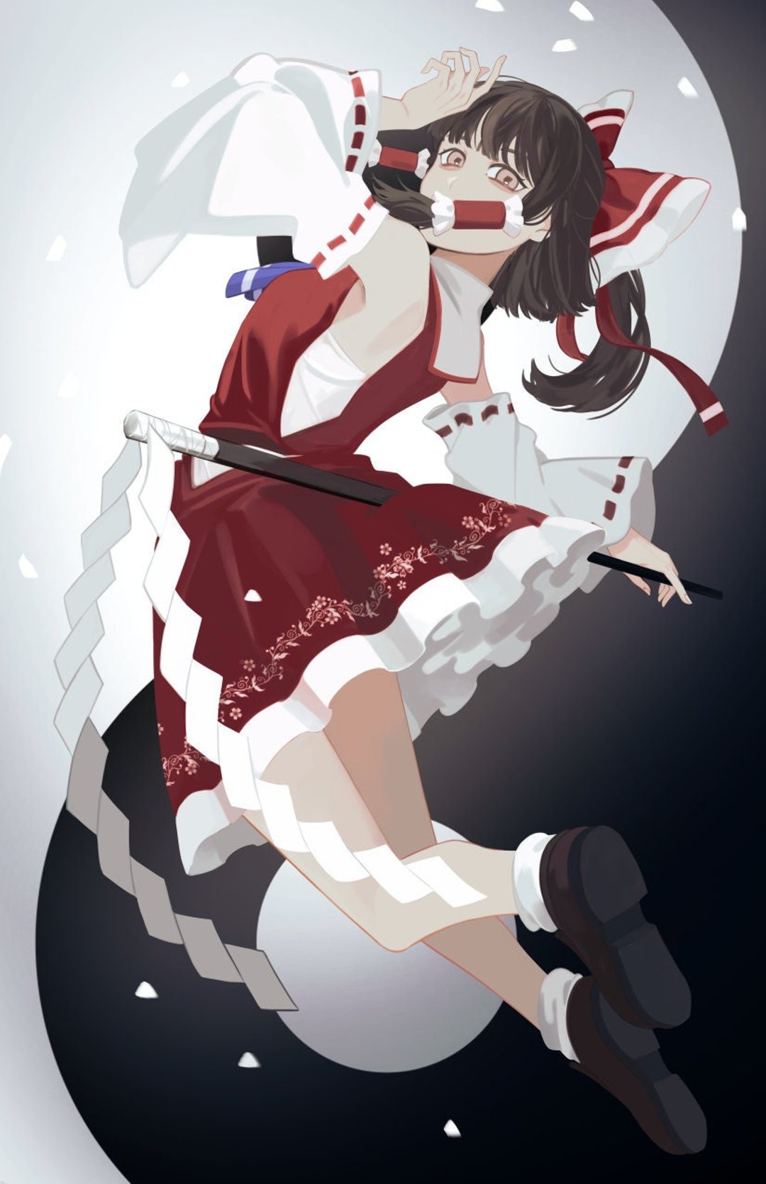 Touhou Reimu Hakurei 4"x6" Postcard Mini Print - Etsy