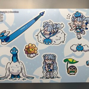 Pokemon Flying Miku Vinyl Sticker Sheet | Vocaloid Project Voltage - Etsy