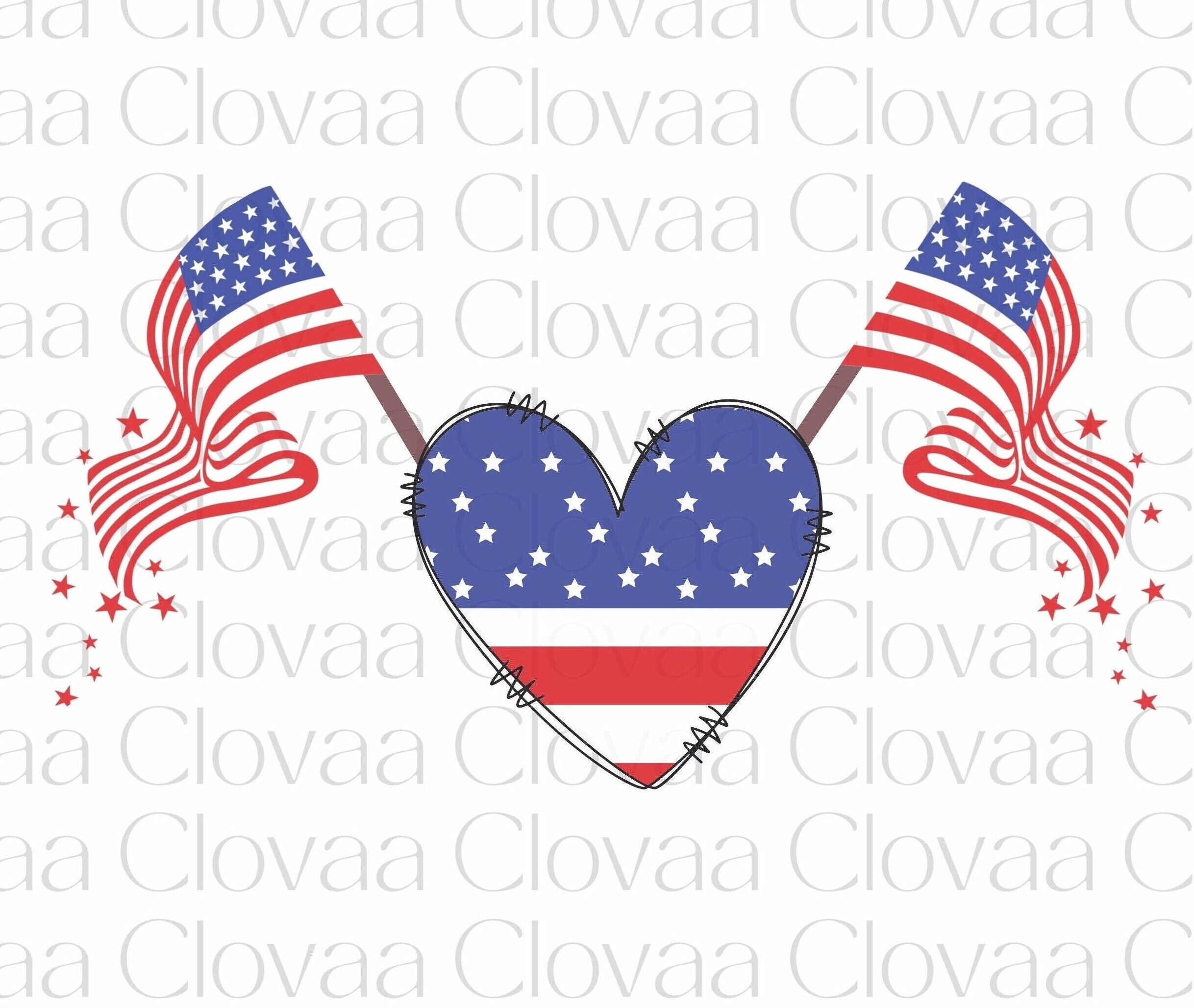 Heart American Flag Fourth of July SVG Independence Day Png - Etsy