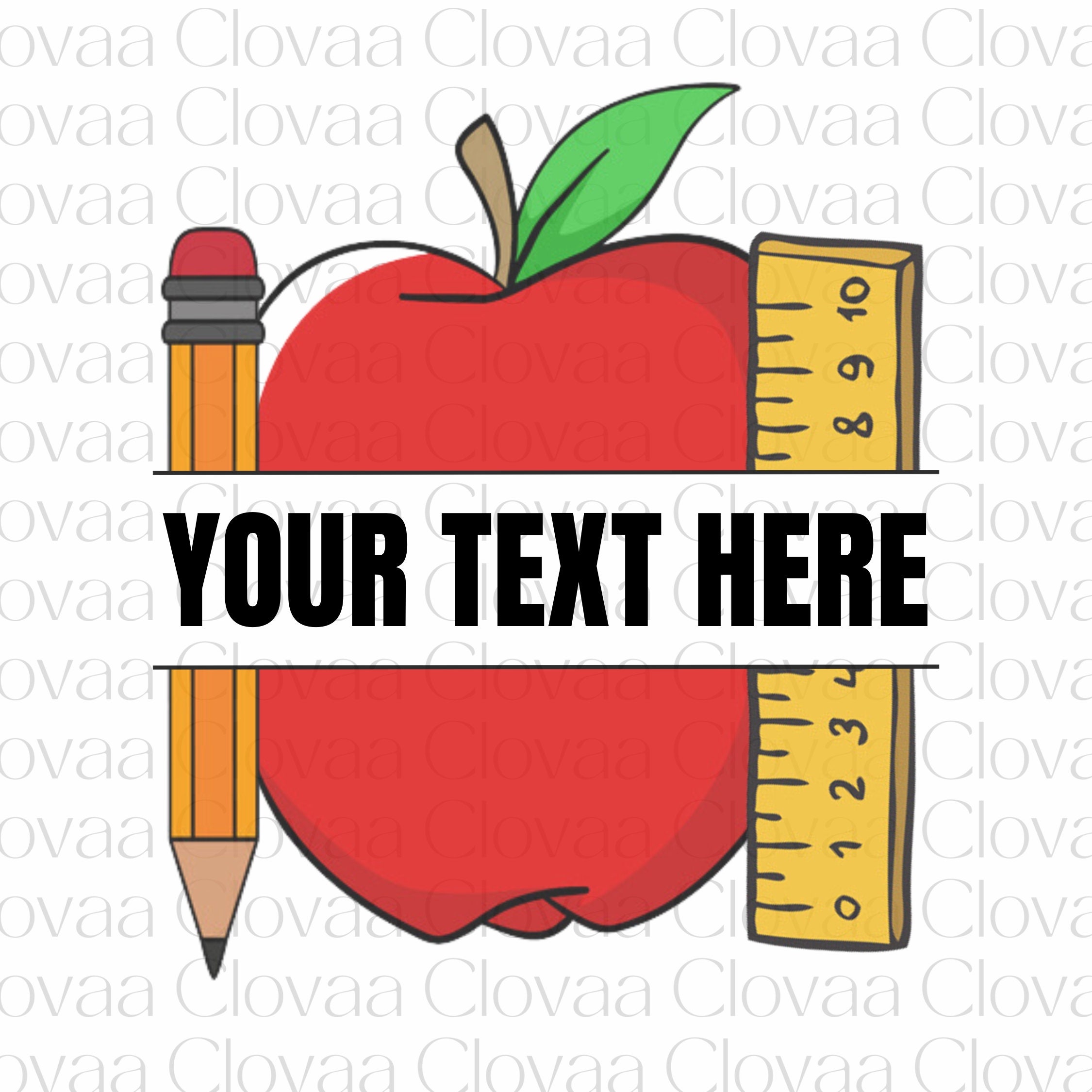 Back to School SVG Apple Pencil and Ruler Png Digital Cut - Etsy