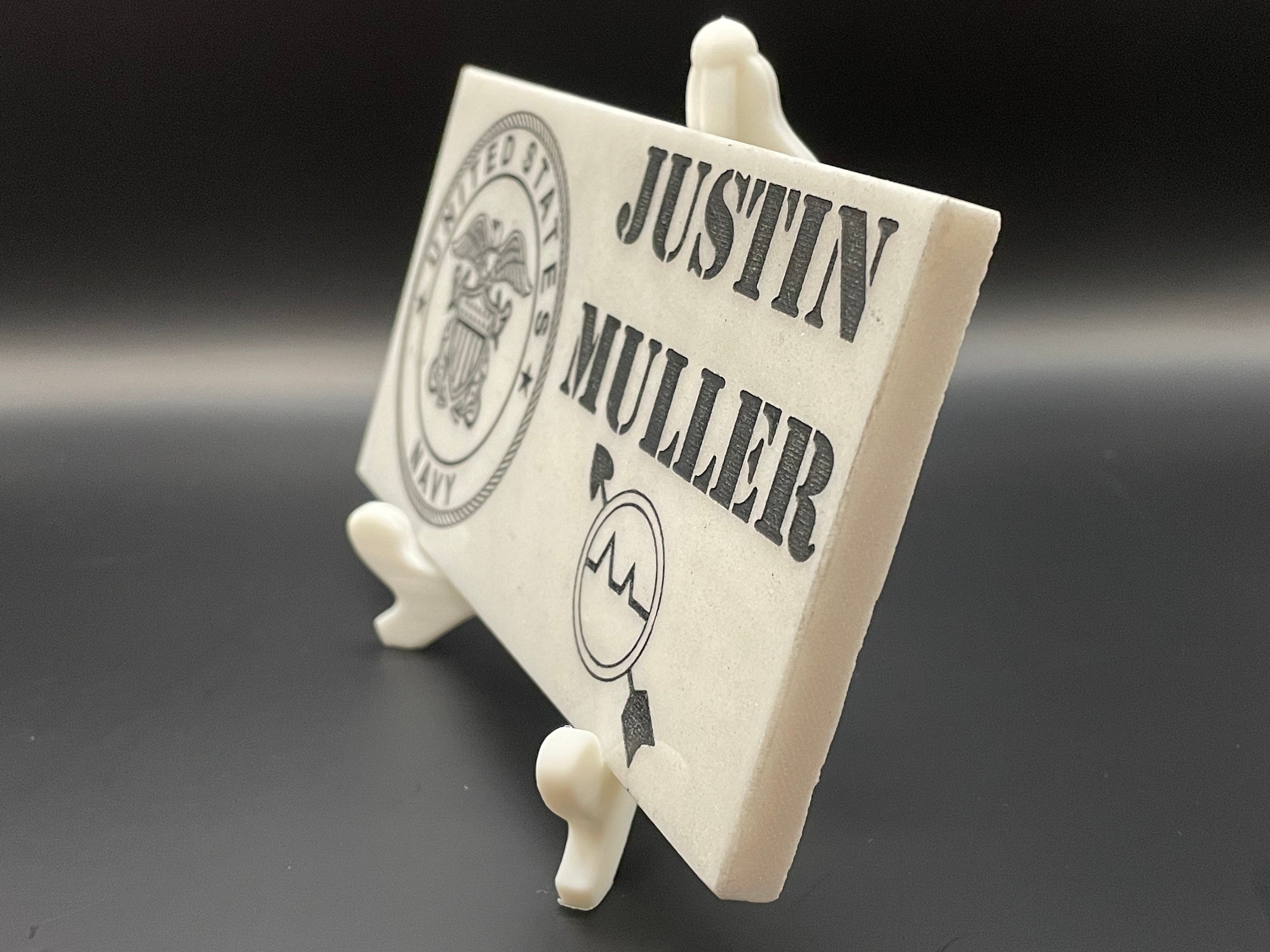 Custom Military Marble Name Plate - Desk Sign - Engraved Army Navy Air ...