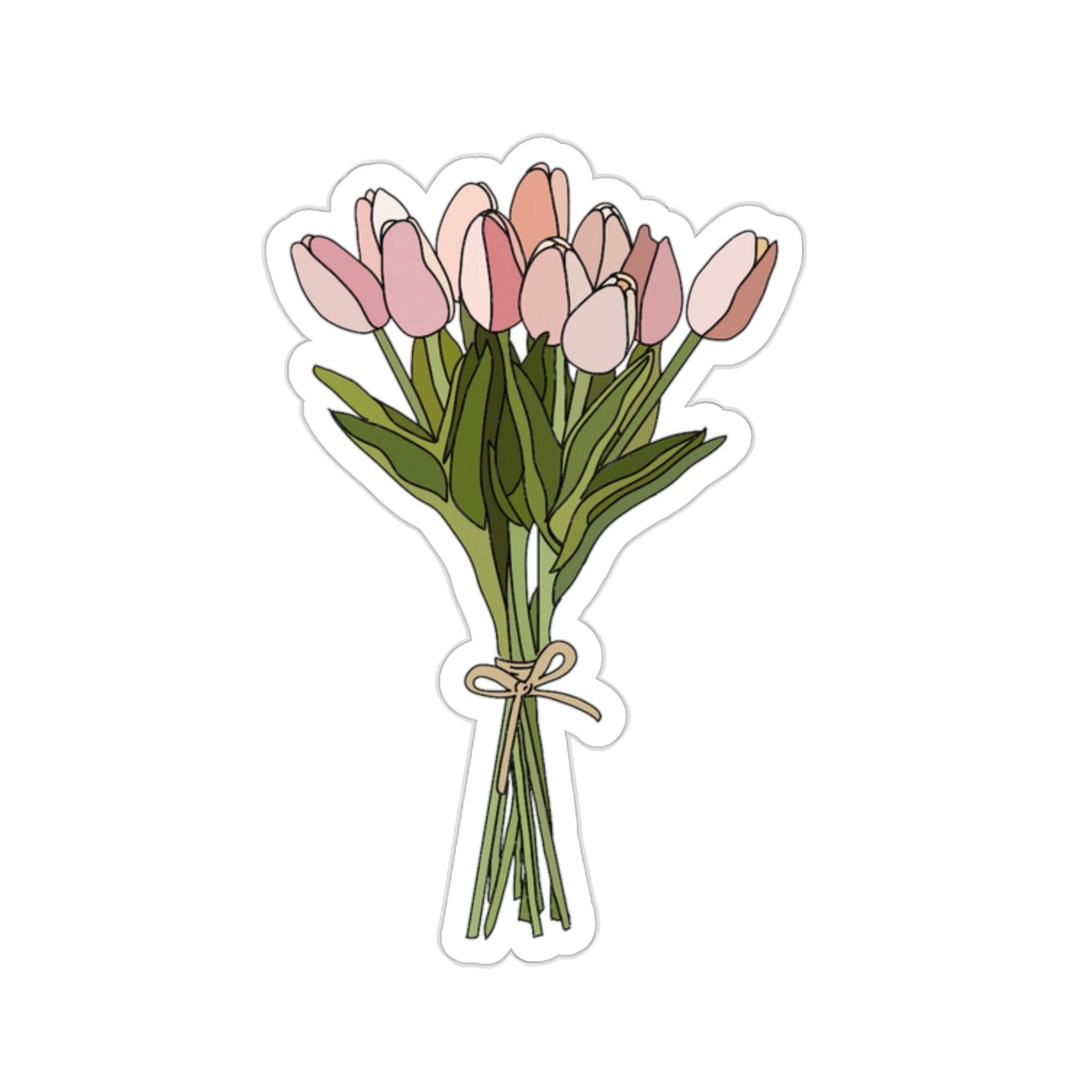 Tulip Flower Bouquet Sticker - Etsy