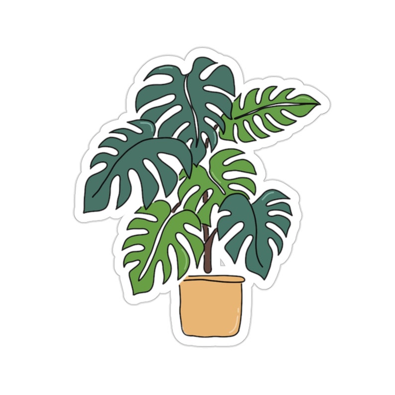 Tropical Plant Sticker | Potted Plant Sticker | Water Bottle Sticker ...