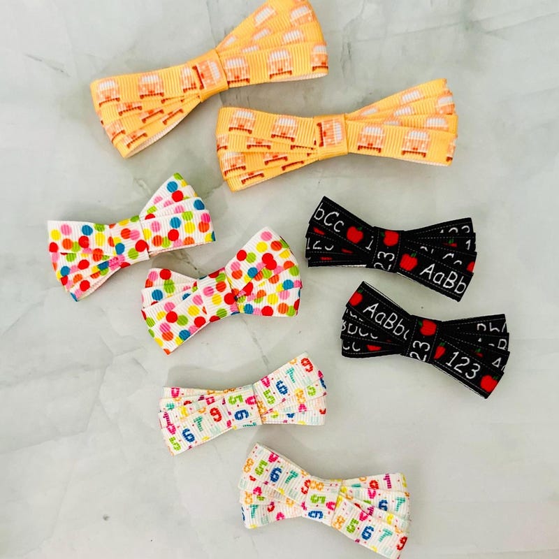 Ribbon Hair Bow - Etsy UK