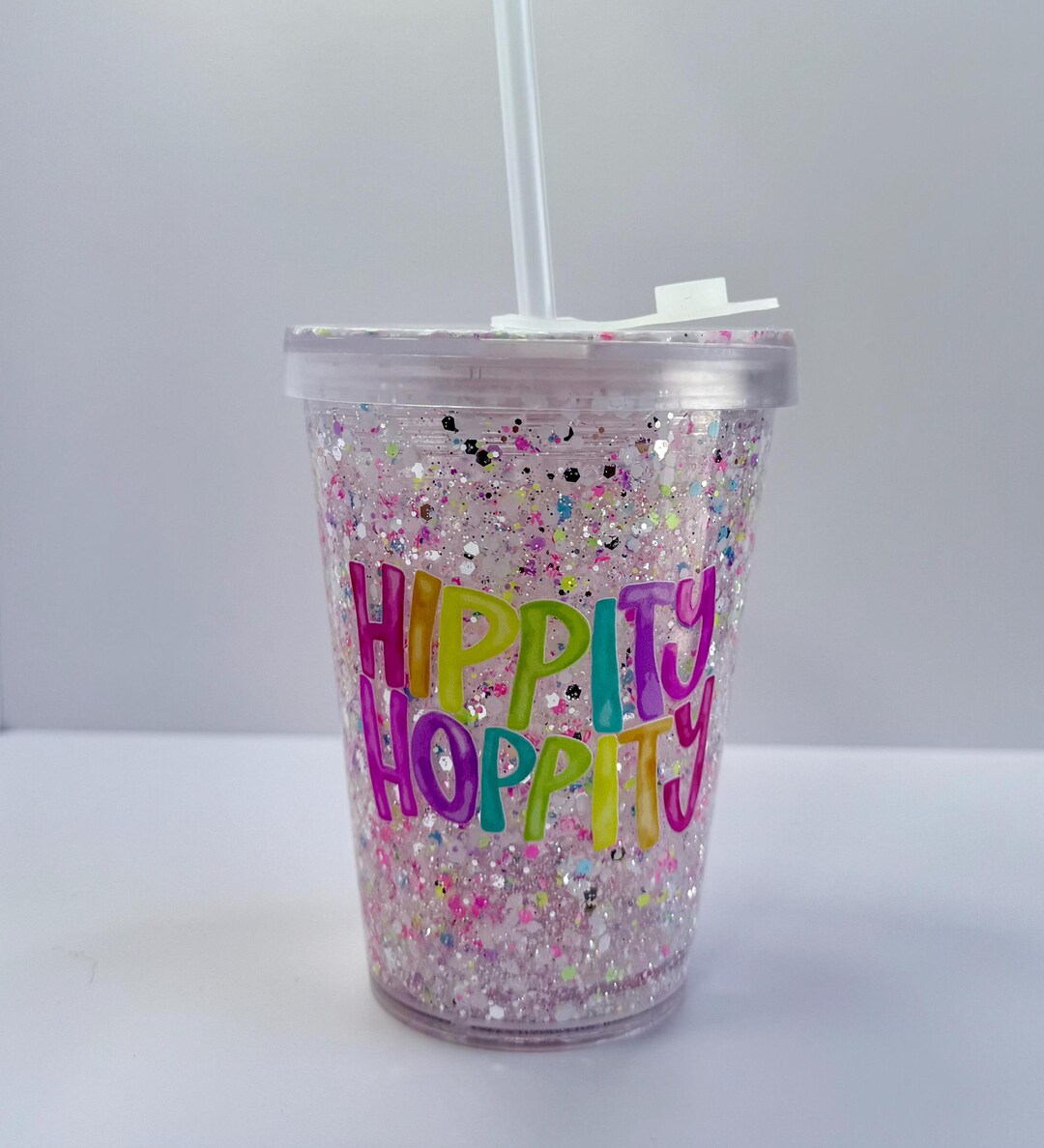 Kids Sparkly Easter Snow Globe Tumbler, Fun Glitter Drink Cup, Cute ...