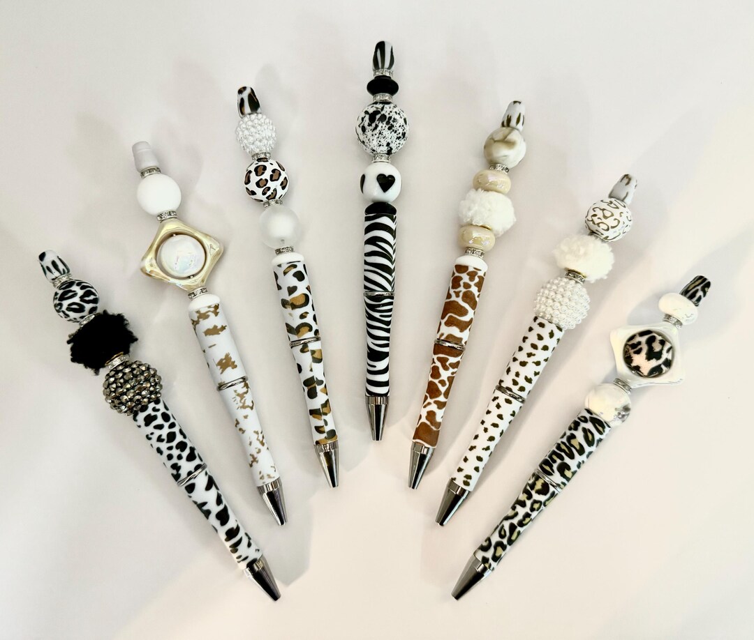 Animal Print Beaded Pens, Cheetah Pens, Luxury Pens, Journaling Pens ...