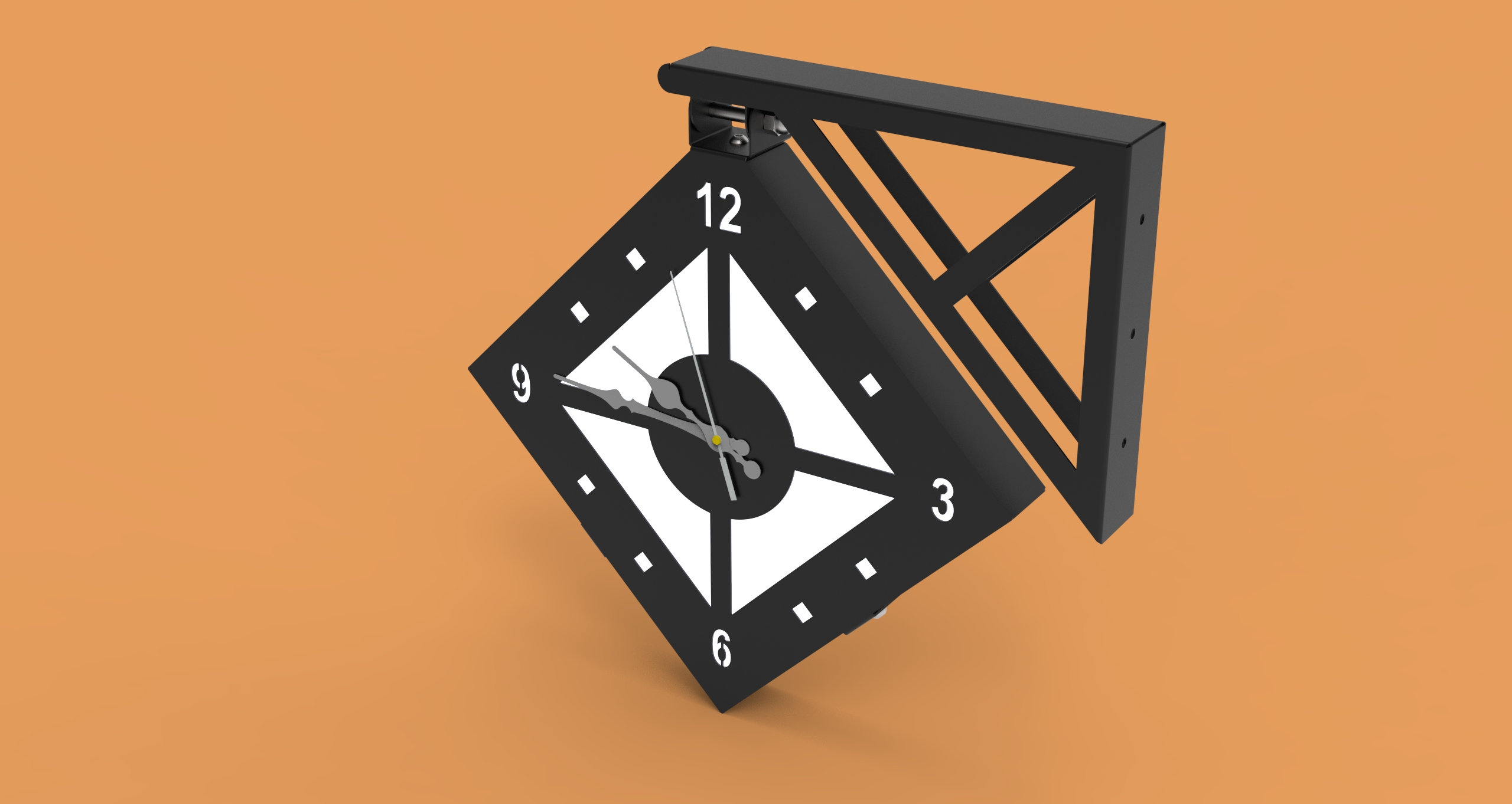 Diamond Shape Double Sided Industrial Wall Clock - Printable PDF, DXF ...