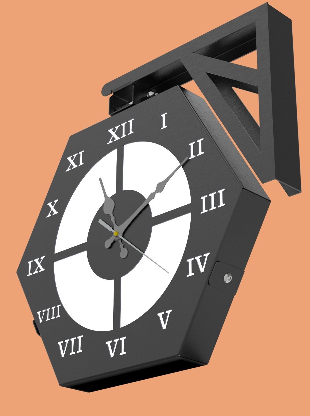 Hexagon Double Sided Industrial Wall Clock - DIY Plans (pdf, Svg, Dxf ...
