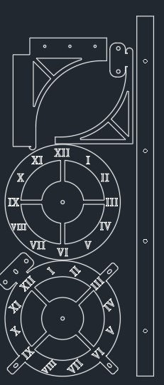 Circular Double Sided Industrial Wall Clock - Printable PDF, DXF, SVG ...