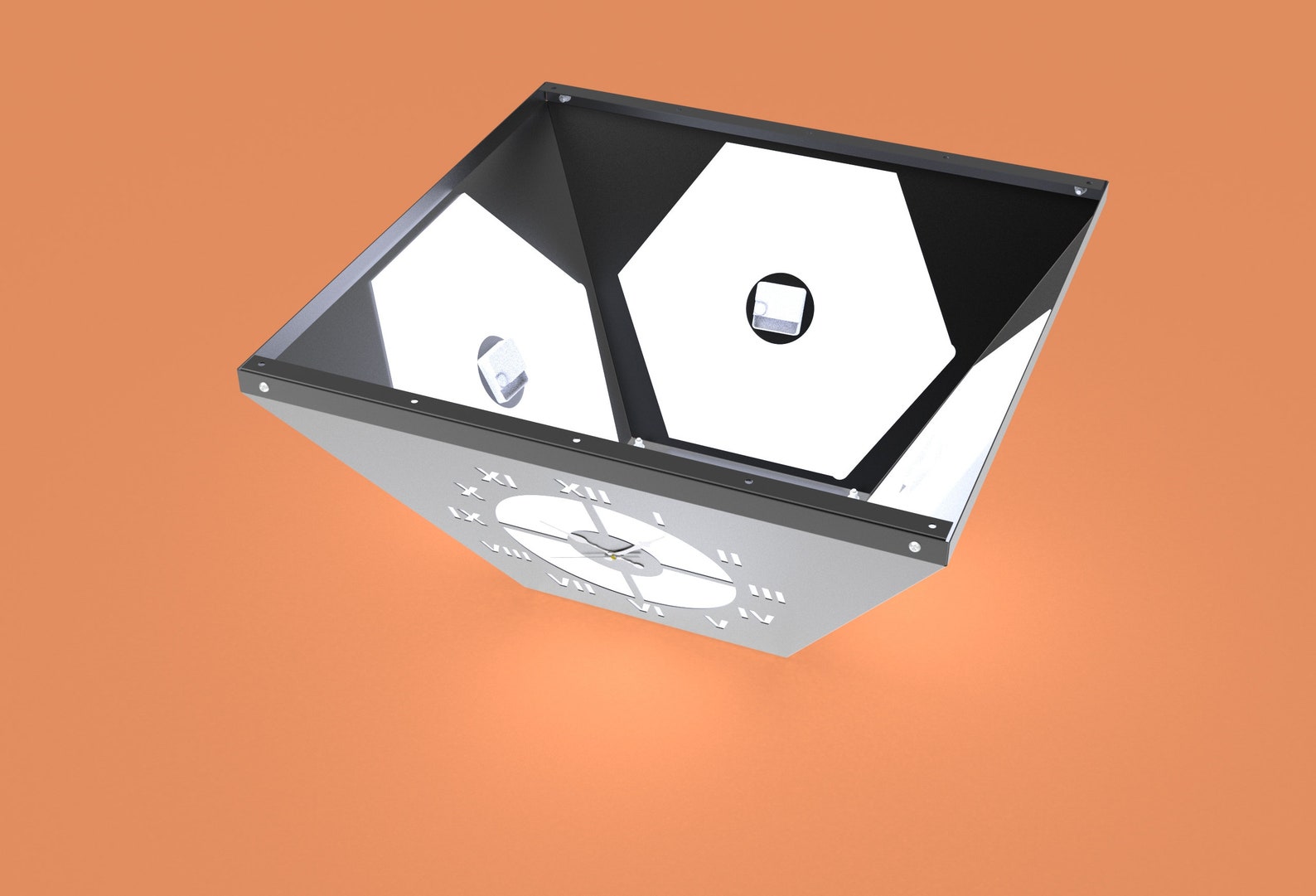 Pyramid 4-sided Industrial Wall Clock - Printable PDF, DXF, SVG, Step ...