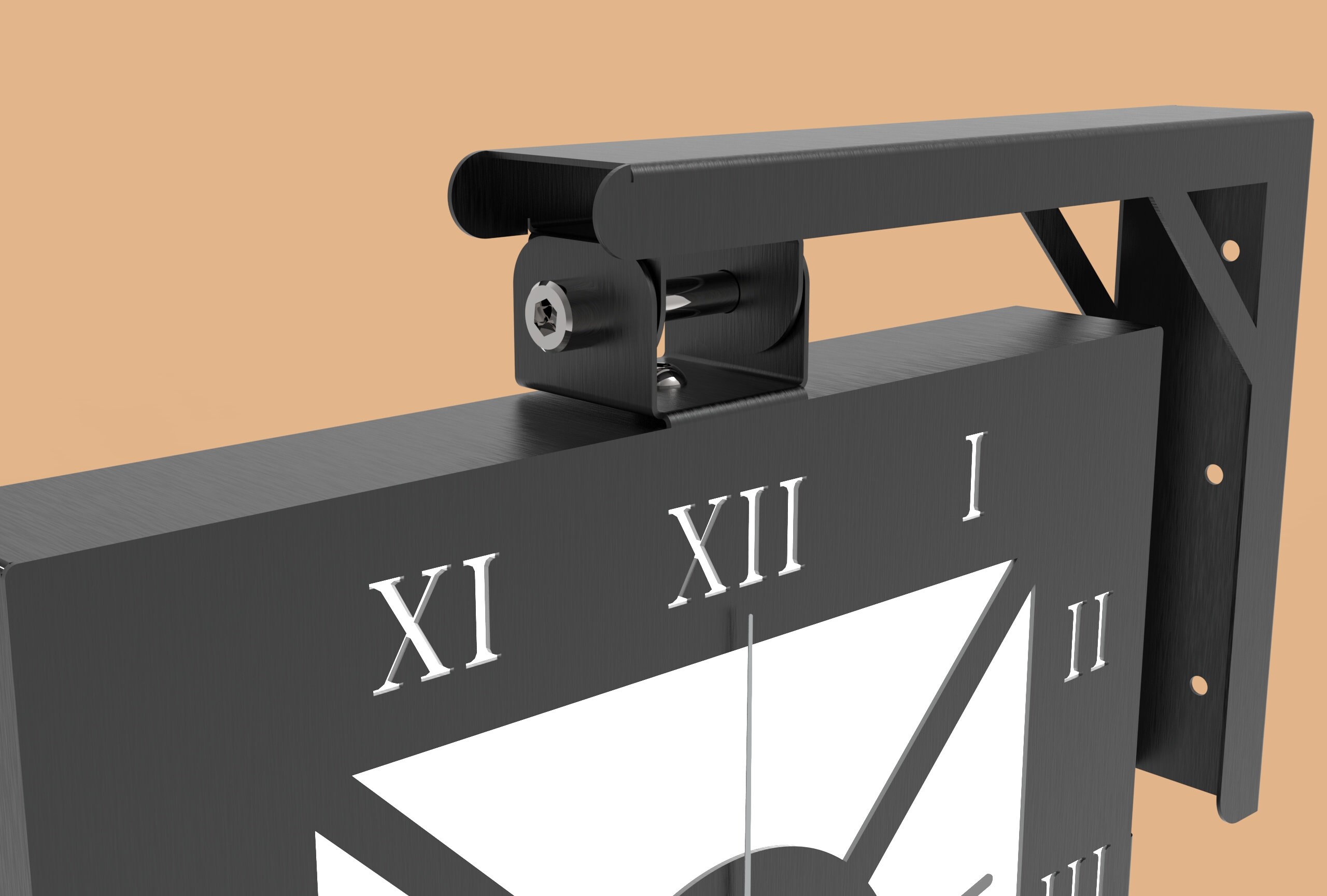 Square Double Sided Industrial Wall Clock - Printable PDF, DXF, SVG ...