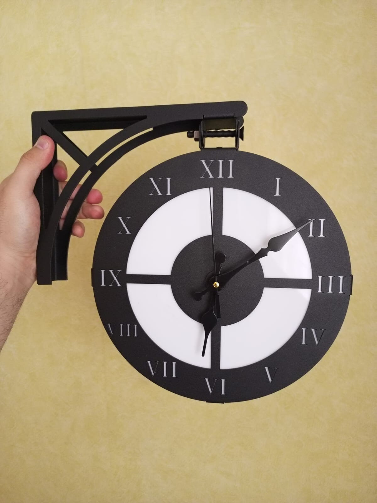 Circular Double Sided Industrial Wall Clock Printable PDF, DXF, SVG Diy ...