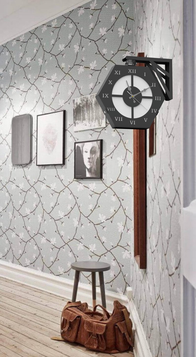 Relógio de parede industrial hexagonal de dupla face - Projetos DIY ...