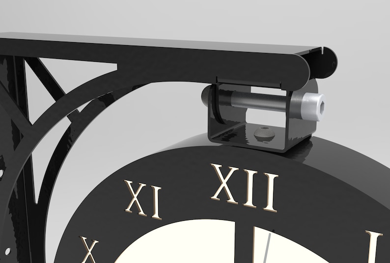 Circular Double Sided Industrial Wall Clock - Printable PDF, DXF, SVG ...