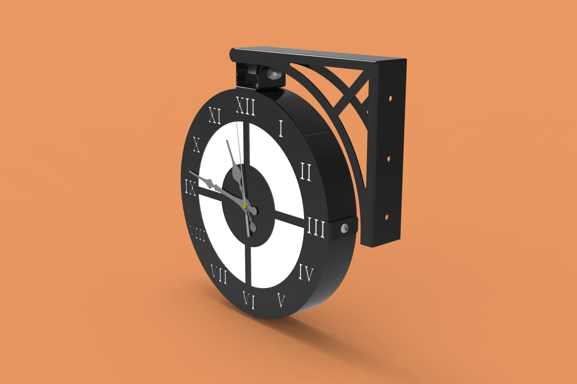 Circular Double Sided Industrial Wall Clock - Printable PDF, DXF, SVG ...