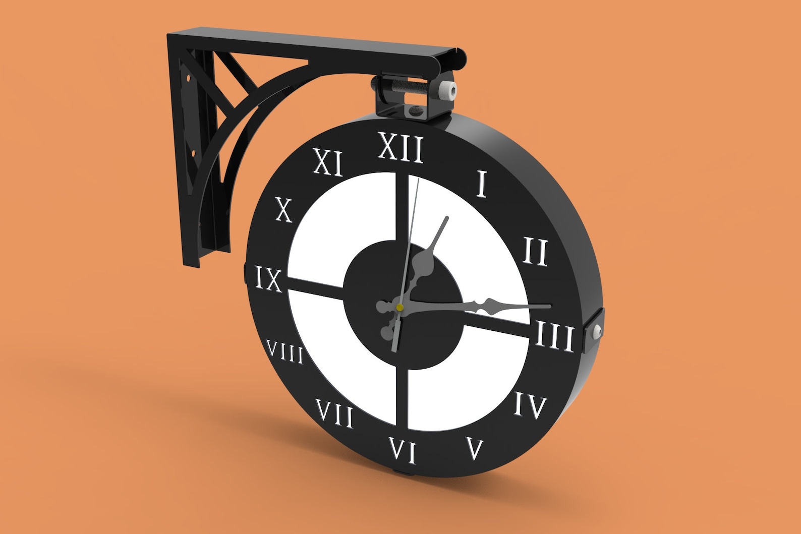 Circular Double Sided Industrial Wall Clock - Printable PDF, DXF, SVG ...