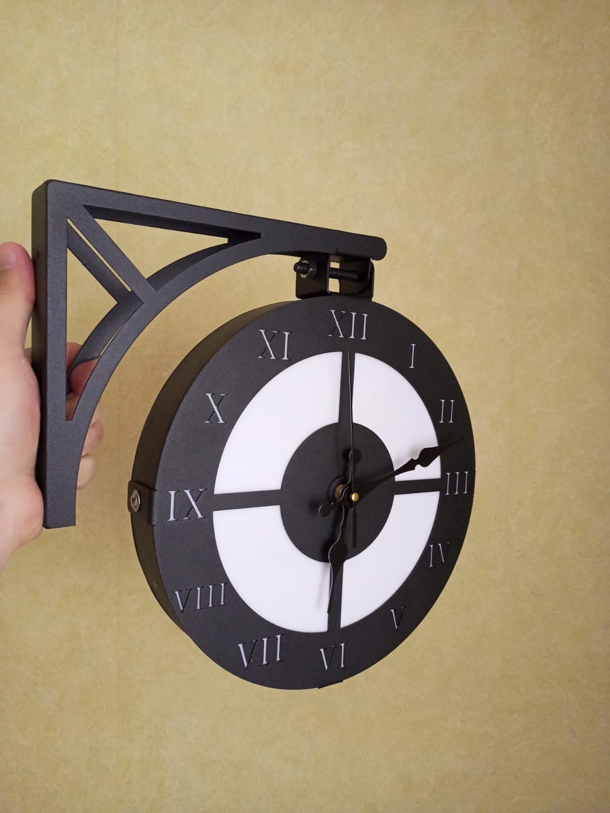 Circular Double Sided Industrial Wall Clock - Printable PDF, DXF, SVG ...