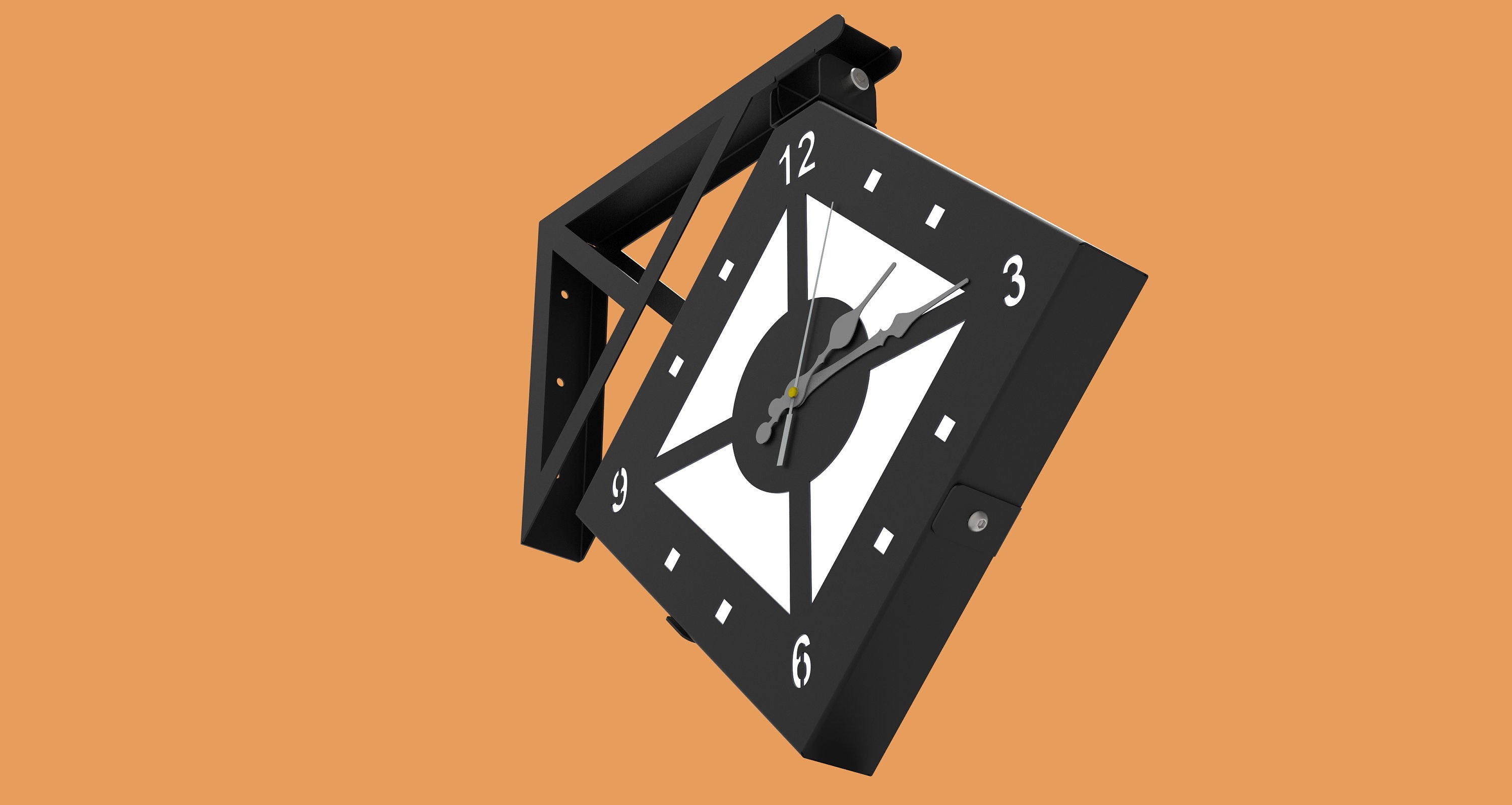 Diamond Shape Double Sided Industrial Wall Clock - Printable PDF, DXF ...