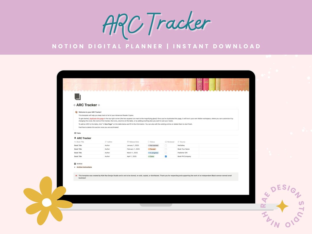 ARC Tracker | Notion Template | Digital Reading Tracker | Advanced ...