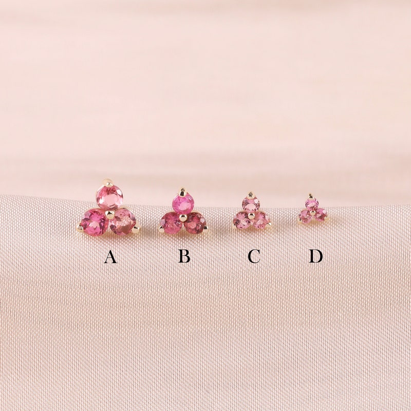 Pink Stone Gold Studs - Etsy