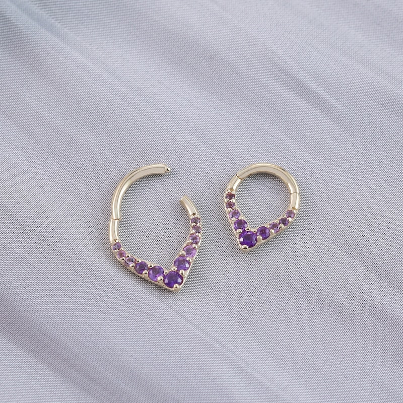 Amethyst Clicker Ring - Etsy