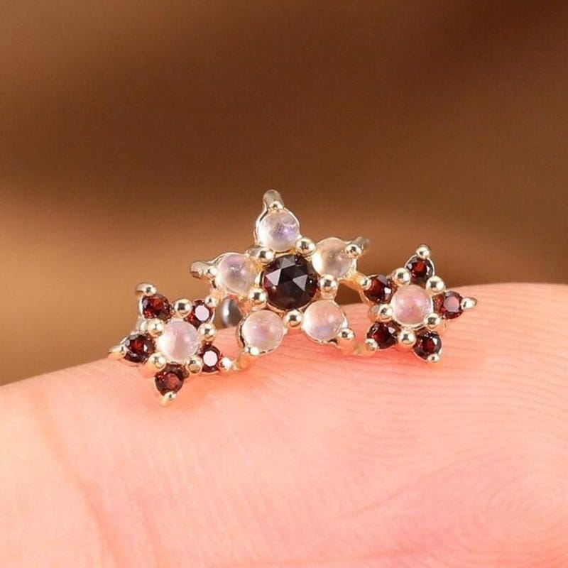 Moonstone Cluster Flat Back - Etsy