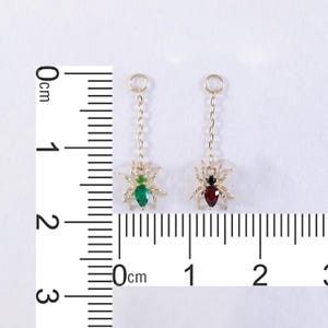 14K Solid Gold Dangle Spider Tsavorite With Diopside, Garnet With Black ...