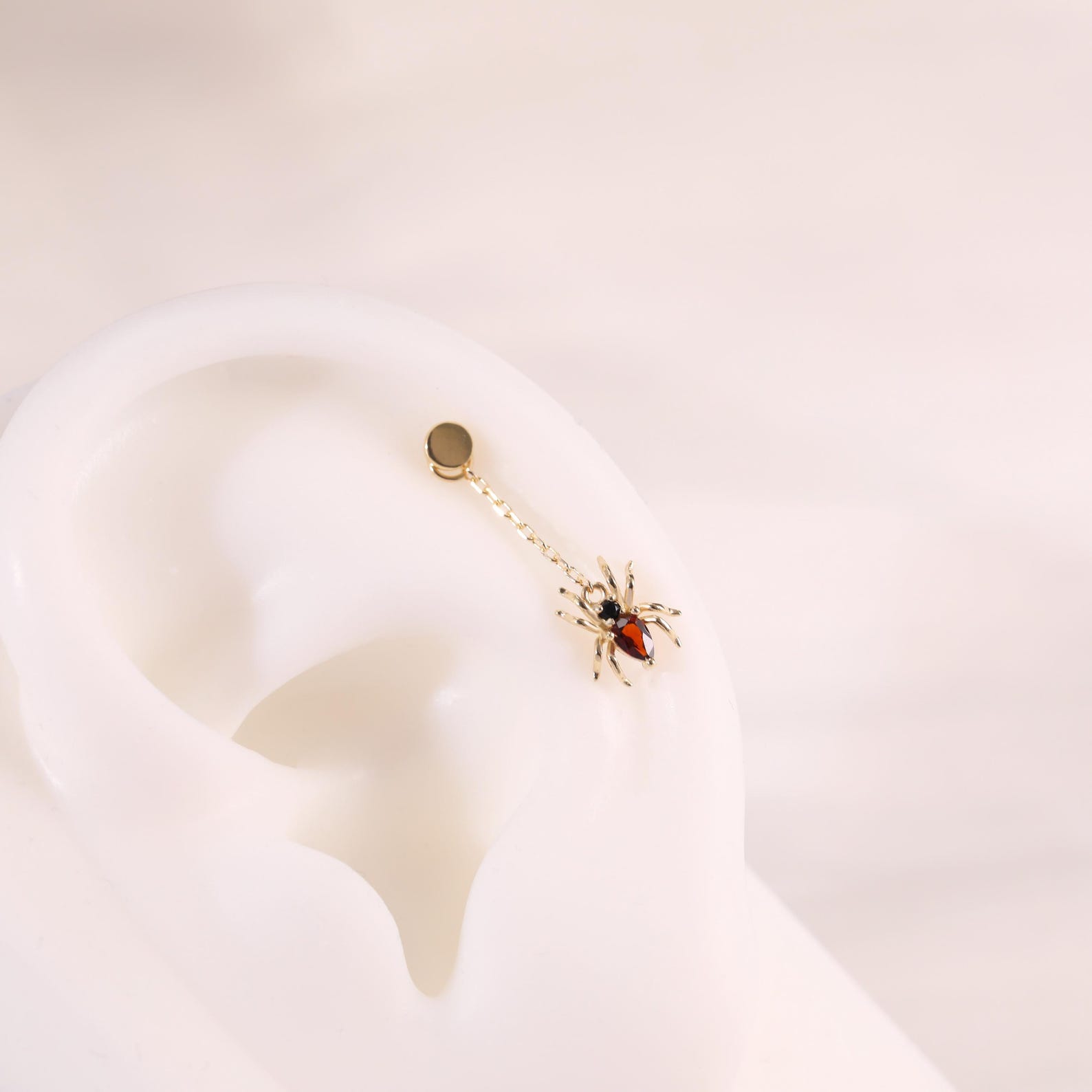 14K Solid Gold Dangle Spider Tsavorite With Diopside, Garnet With Black ...