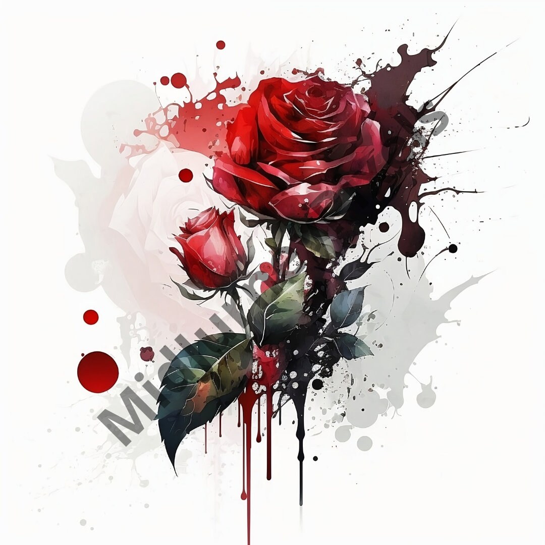 Watercolor Roses Clipart no Background 10 High Quality - Etsy